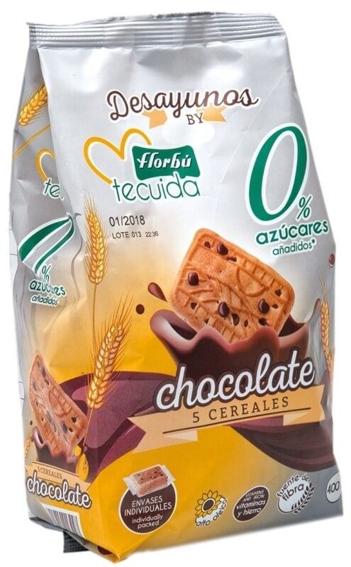 Florbú Galletas Chocolate 5 Cereales 0% Azúcares 400G | PoliChollo.com ...